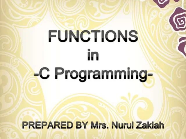 Function In C Program Pptx