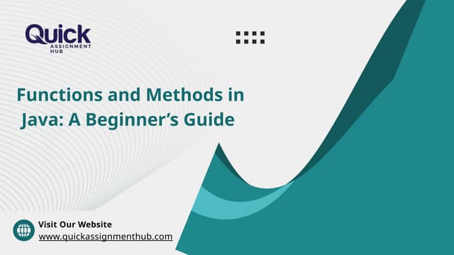 Functions Methods In Java A Beginner S Guide Pptx