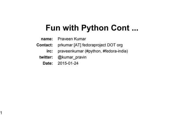 Fun With Python Pdf