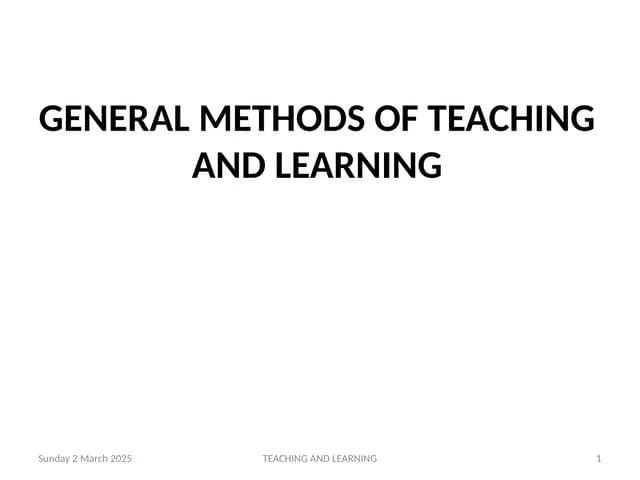 4 Teaching Learning Methods For The Lca Pptx