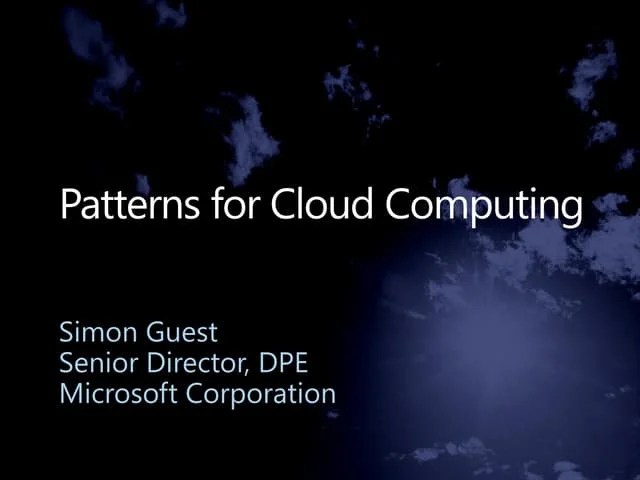 Patterns For Cloud Computing Pdf