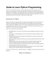 Guide To Learn Python Programming Pdf