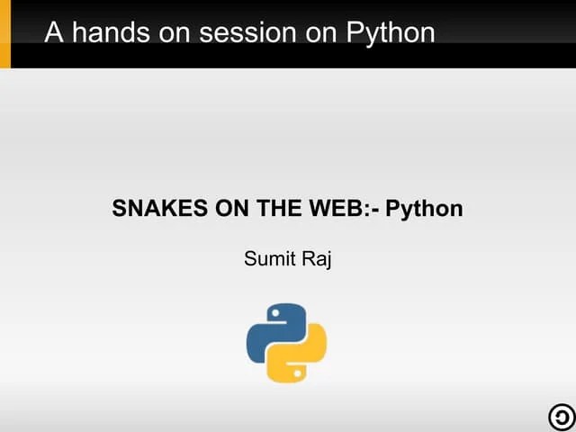 Hands On Session On Python Odp