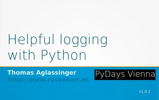 Helpful Logging With Python Pdf
