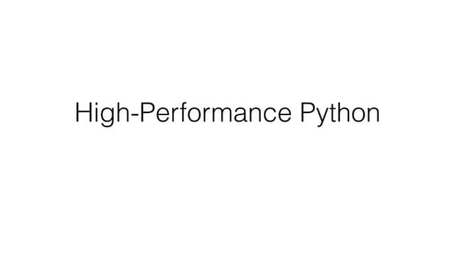High Performance Python Pdf