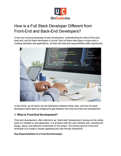 Full Stack Developer Explained Comprehensive Guide To Web Development