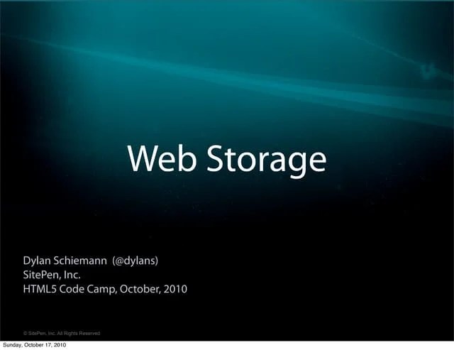 Intro To Html5 Web Storage Pdf Databases Computer Software And