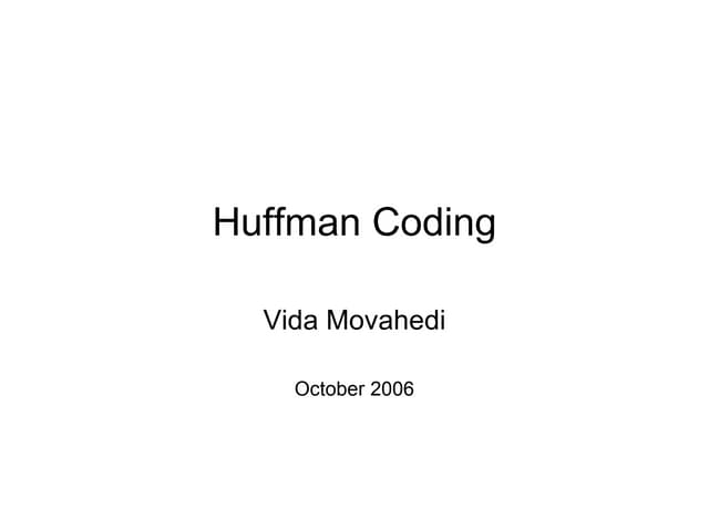 Huffman Coding Algorithm Presentation Pptx