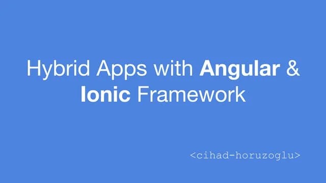 Hybrid Apps With Angular Ionic Framework Pdf