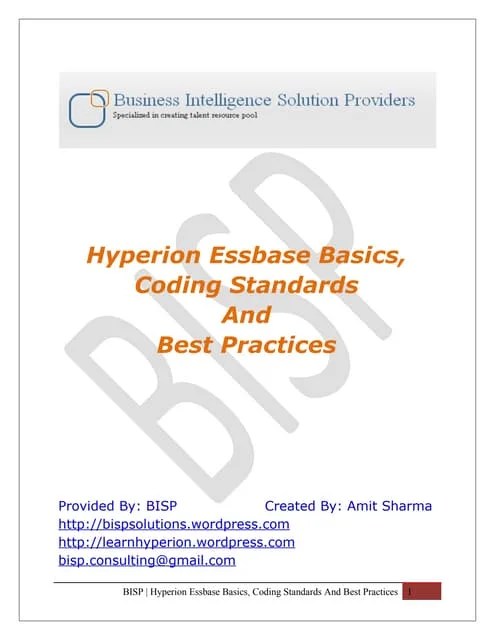 Optimization In Essbase Docx