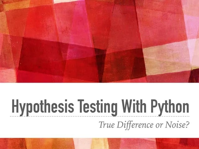 Hypothesis Testing With Python Pdf