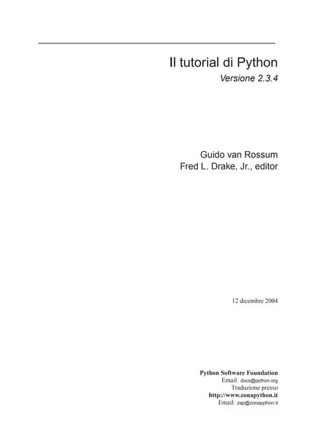 Il Tutorial Di Python Pdf