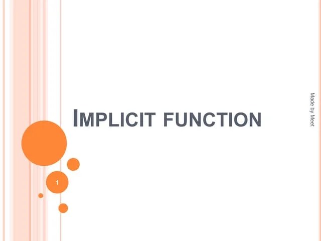 Describing Ppt On Jacobian Of Implicit Function Pdf