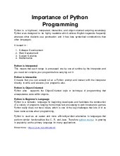 Importance Of Python Programming Docx