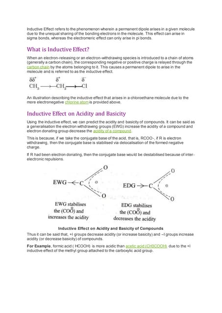 Inductive Effect Pptx Pdf Chemistry Science