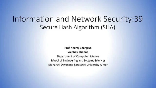 Secure Hash Algorithm Sha 512 Pptx