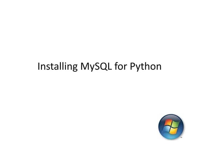 Installing Mysql For Python Pdf