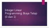 Integer Linear Programming Mixed Binary Fixed Cost Pptx