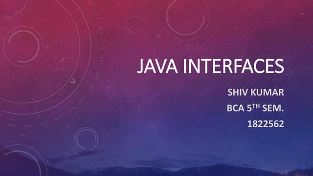Java Interfaces Pptx