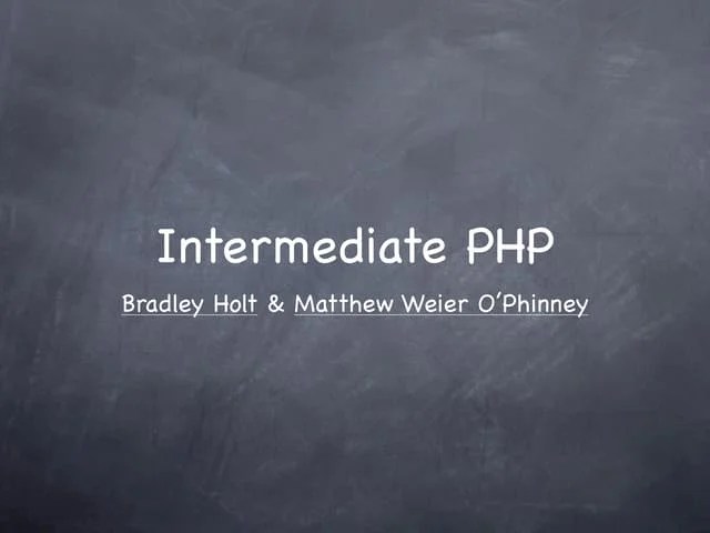 An Introduction To Php Ppt