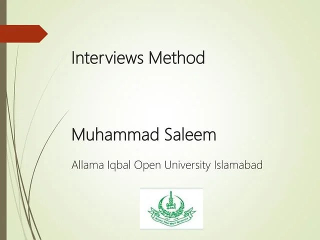 Interview Method In Research Pptx