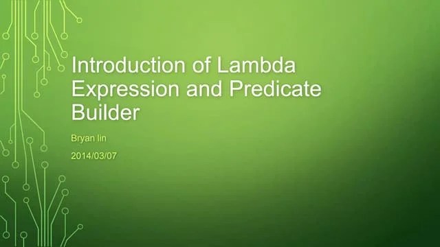 Lambda Expression Pptx
