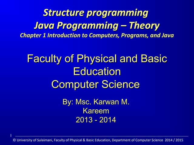 Introduction To Java Programming Language Ppt
