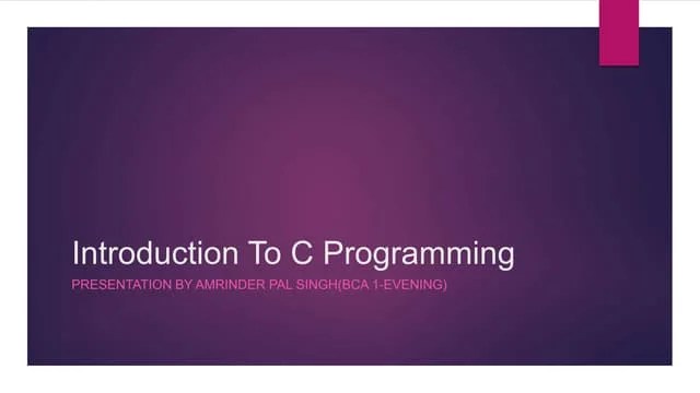 Operators In C Programming Ppt