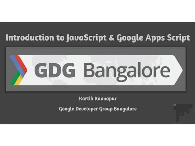 Introduction To Javascript And Google Apps Script Odp
