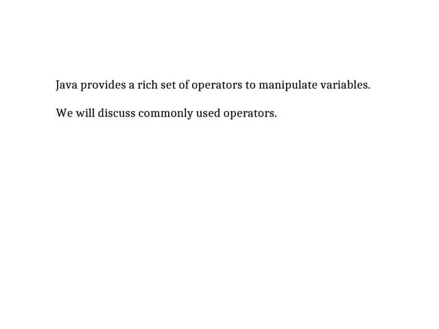 Java Basic Operators Pdf