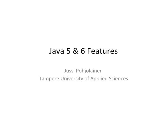 Java 5 And 6 New Features Pdf