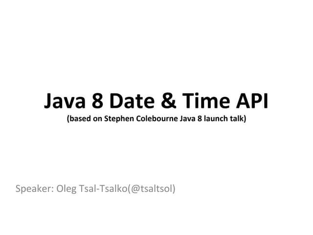 Java 8 Date Time Api Pdf