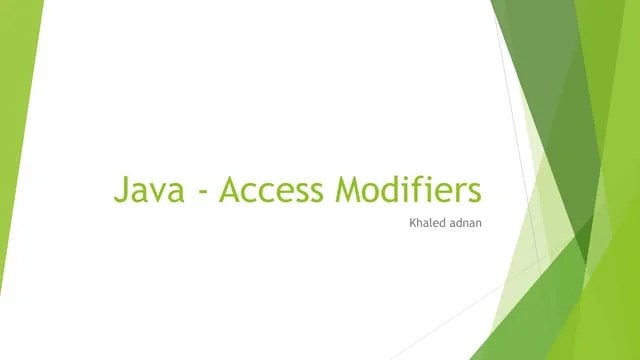 Visibility Modifiers For Access Control Pptx