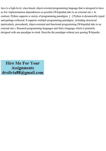 Java Is A High Level Class Based Object Oriented Programming Lang Pdf