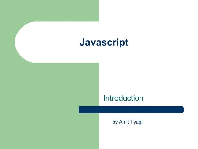Introduction To Javascript 1 Ppt