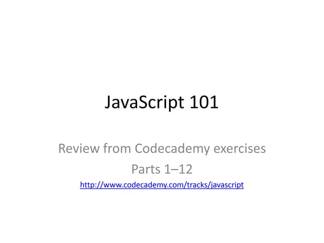 Javascript 101 Pptx