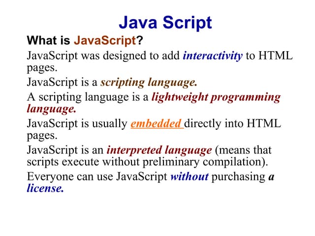 Javascript Part 1 Ppt
