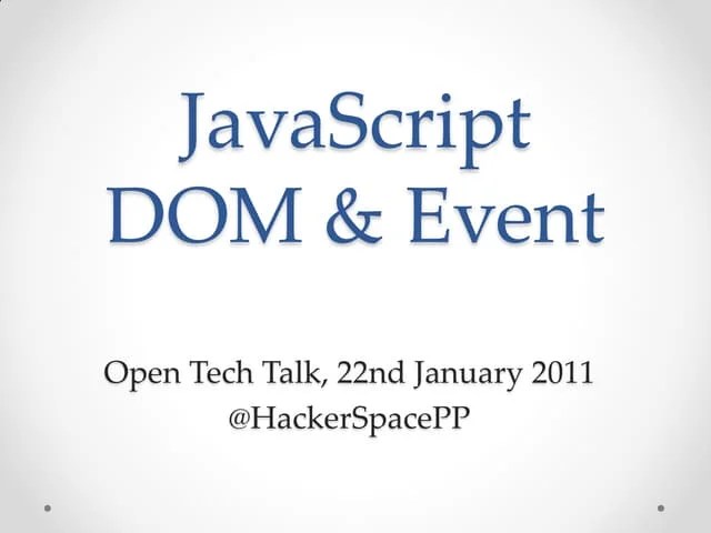 Javascript Dom Event Pdf