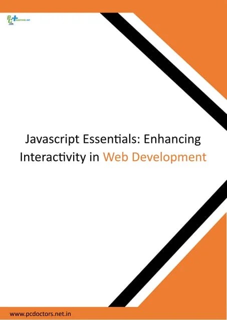 Javascript Essentials Enhancing Interactivity In Web Development Pdf