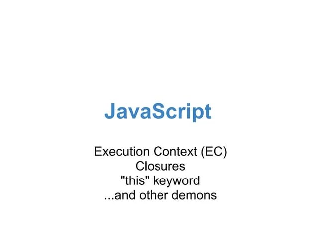 Javascript Execution Context Pdf