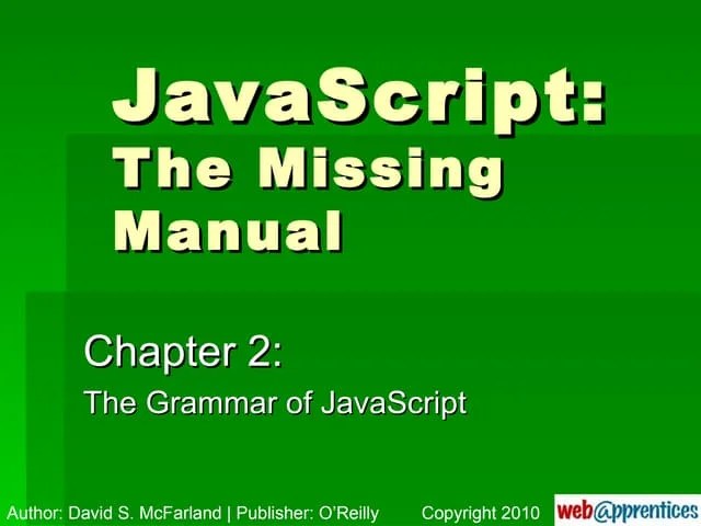 Javascript Missing Manual Ch 2 Ppt