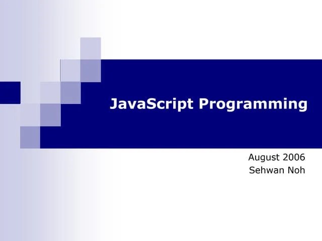 Javascript Programming Pdf