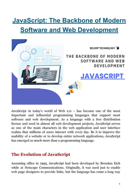 The Role Of Javascript In Web Development Pdf