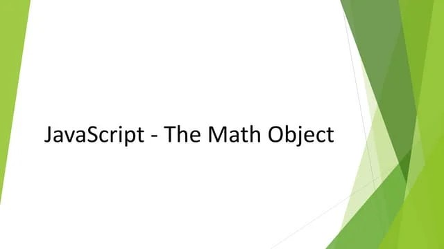 Java Scriptthe Math Object Pptx