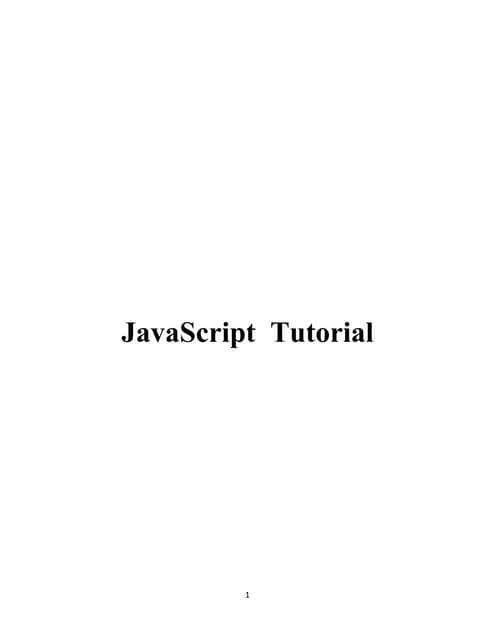 Java Script Tutorial Pdf