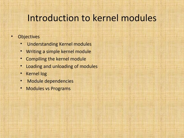 Kernel Module Programming Ppt