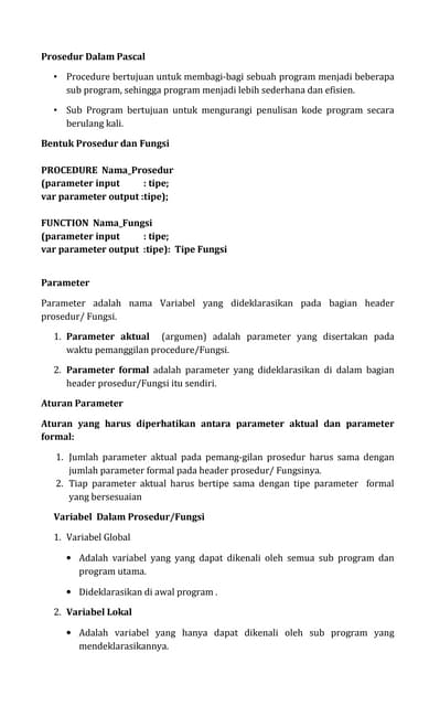 Procedure Dalam Pascal Pptx