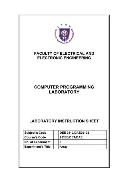 Lab 5 Array Doc