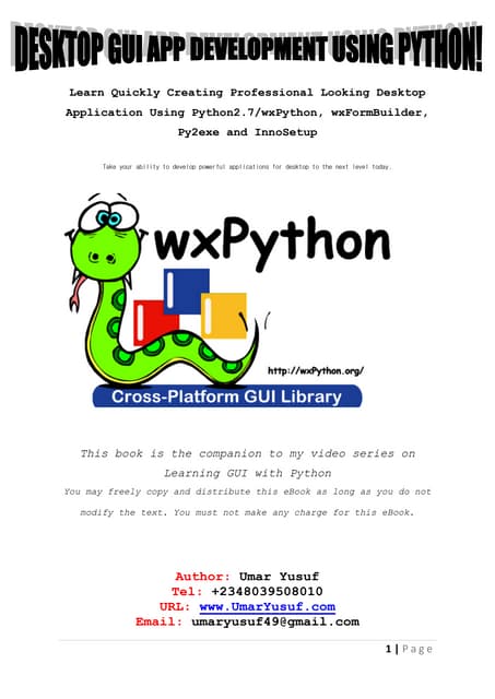 Desktop Gui App Development Using Python Pdf