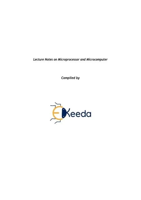 Lecture Notes On Microprocessor And Microcomputer Pdf